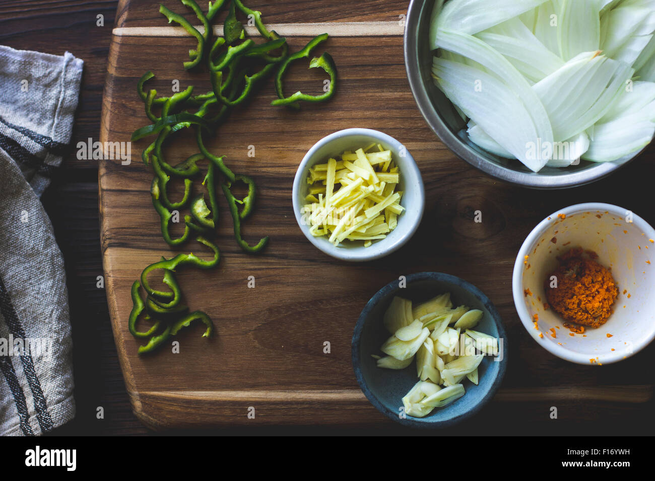 Curry ingredients on a wood board Stock Photo - Alamy