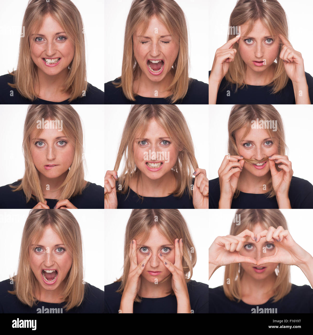 woman showing different emotions and expressions Stock Photo - Alamy