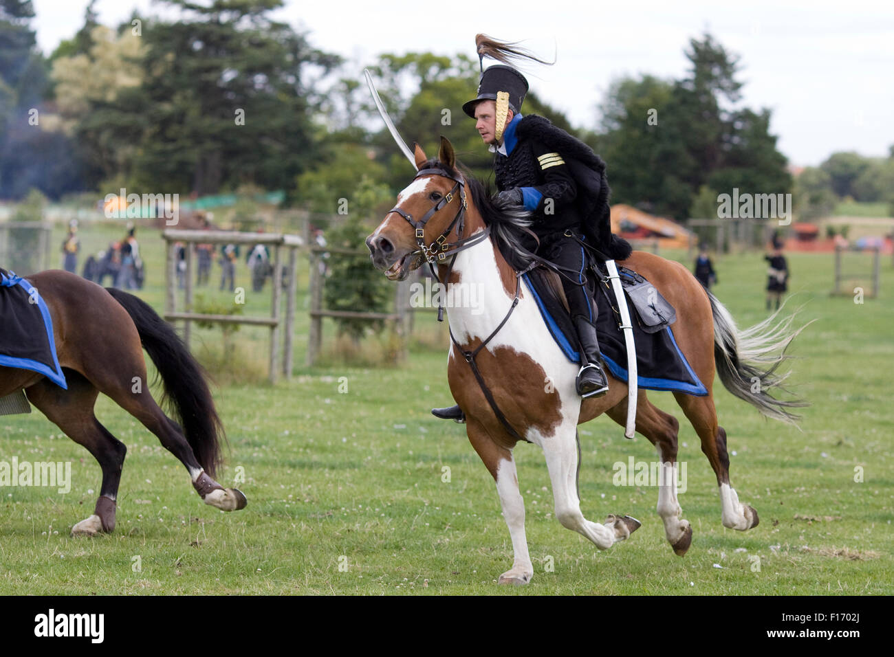 Napoleon's Cavalry at the reenactment for the Battle of Waterloo Stock ...