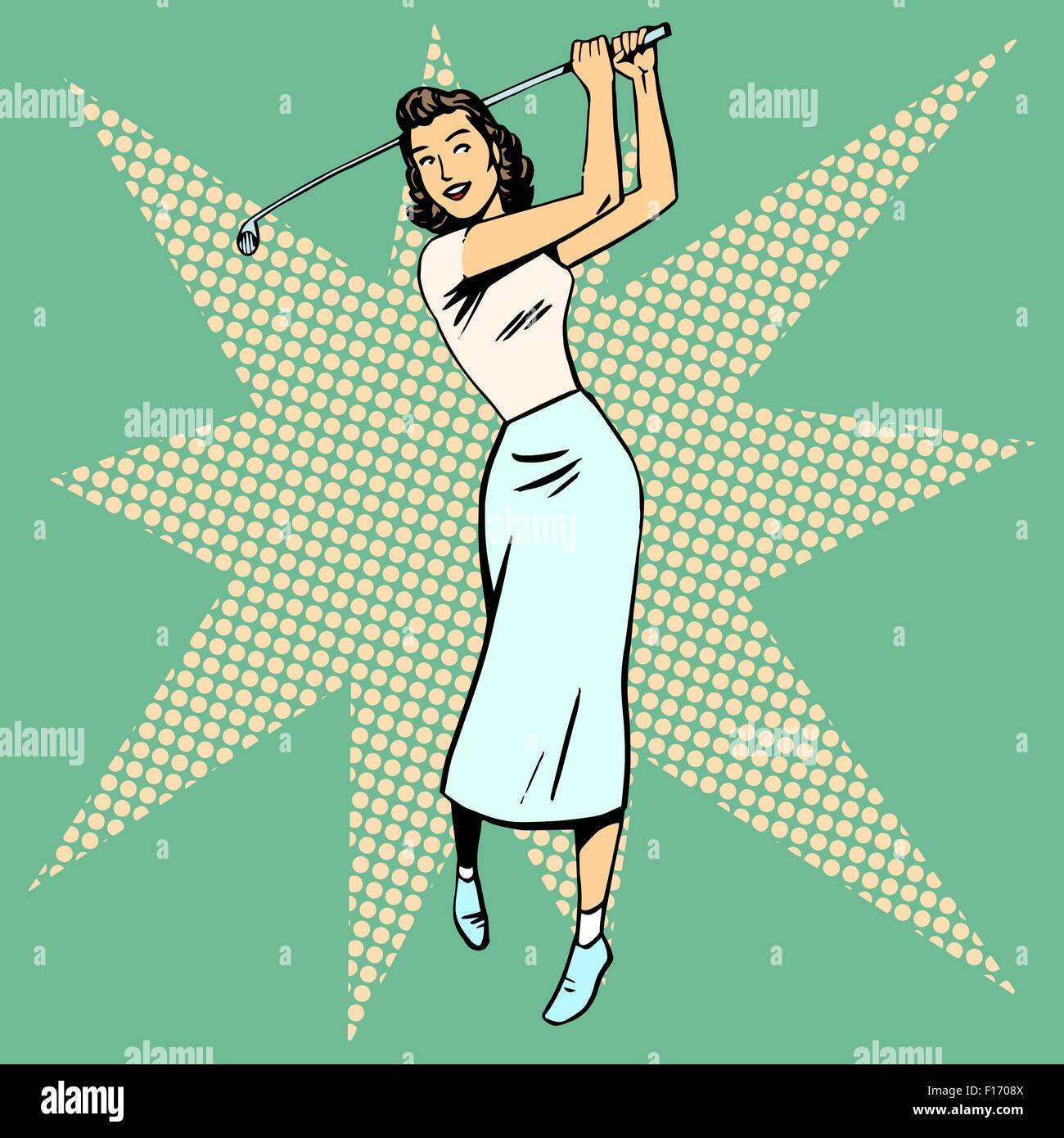 Cartoon woman playing golf hi-res stock photography and images - Alamy