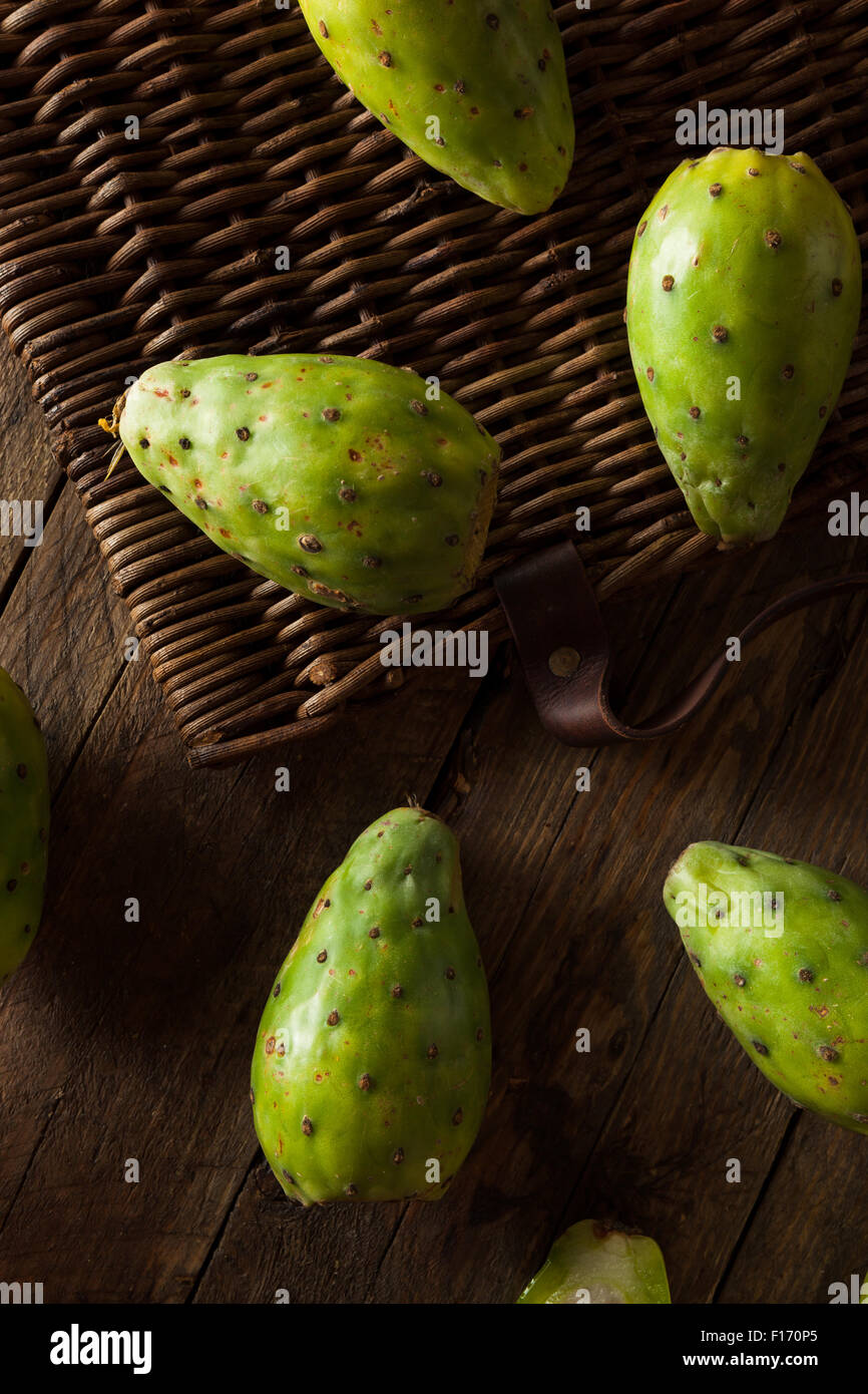 Raw Organic Green Cactus Pears Ready to Eat Stock Photo - Alamy