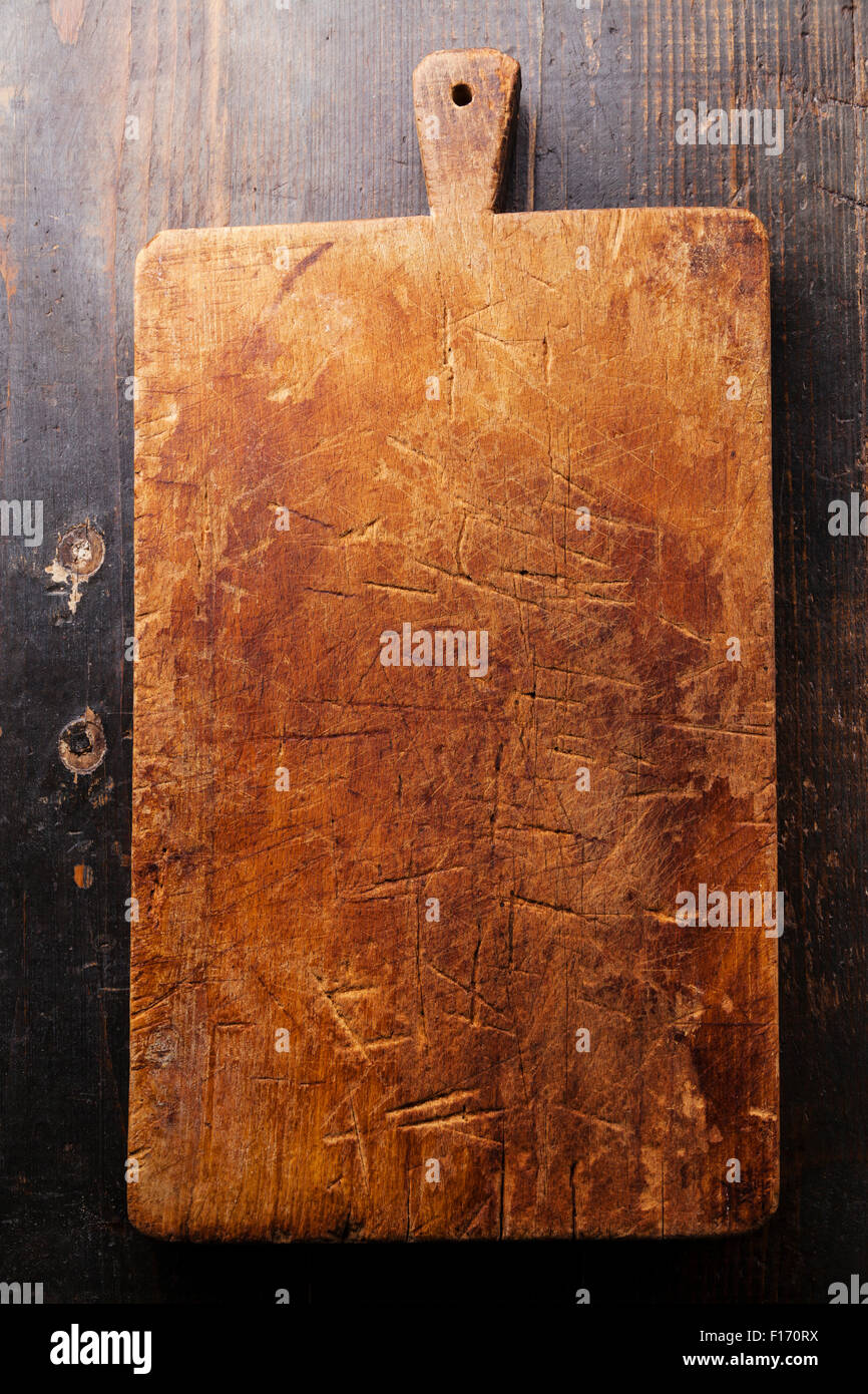 Chopping cutting board block on wooden texture background Stock Photo ...