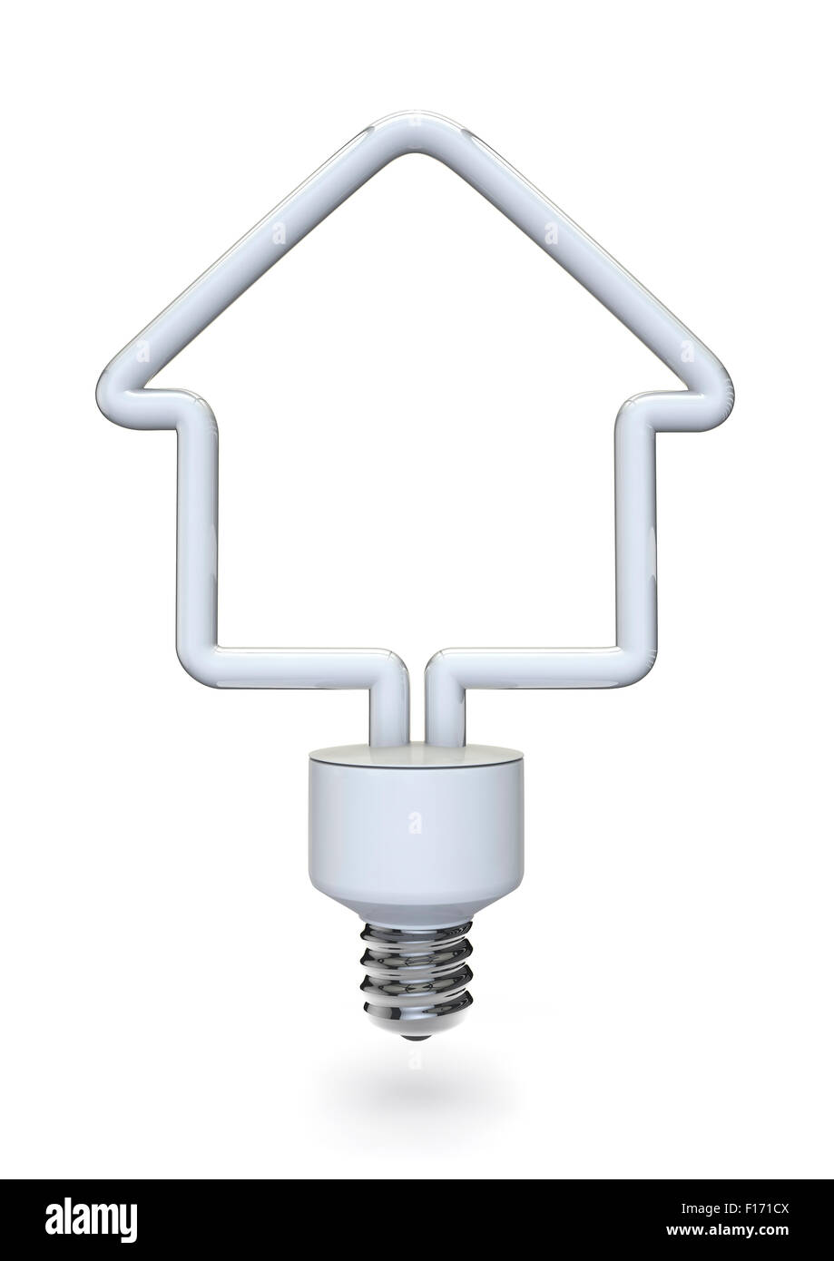 Energy bulb house / 3D render of house shaped energy bulb Stock Photo ...