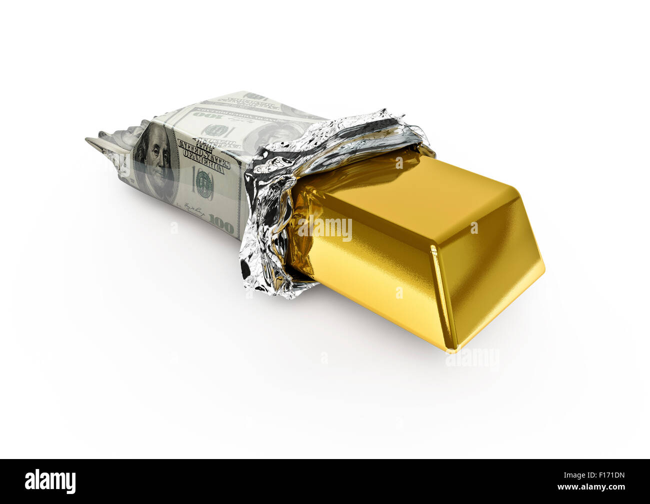 Gold bar in wrapper hi-res stock photography and images - Alamy