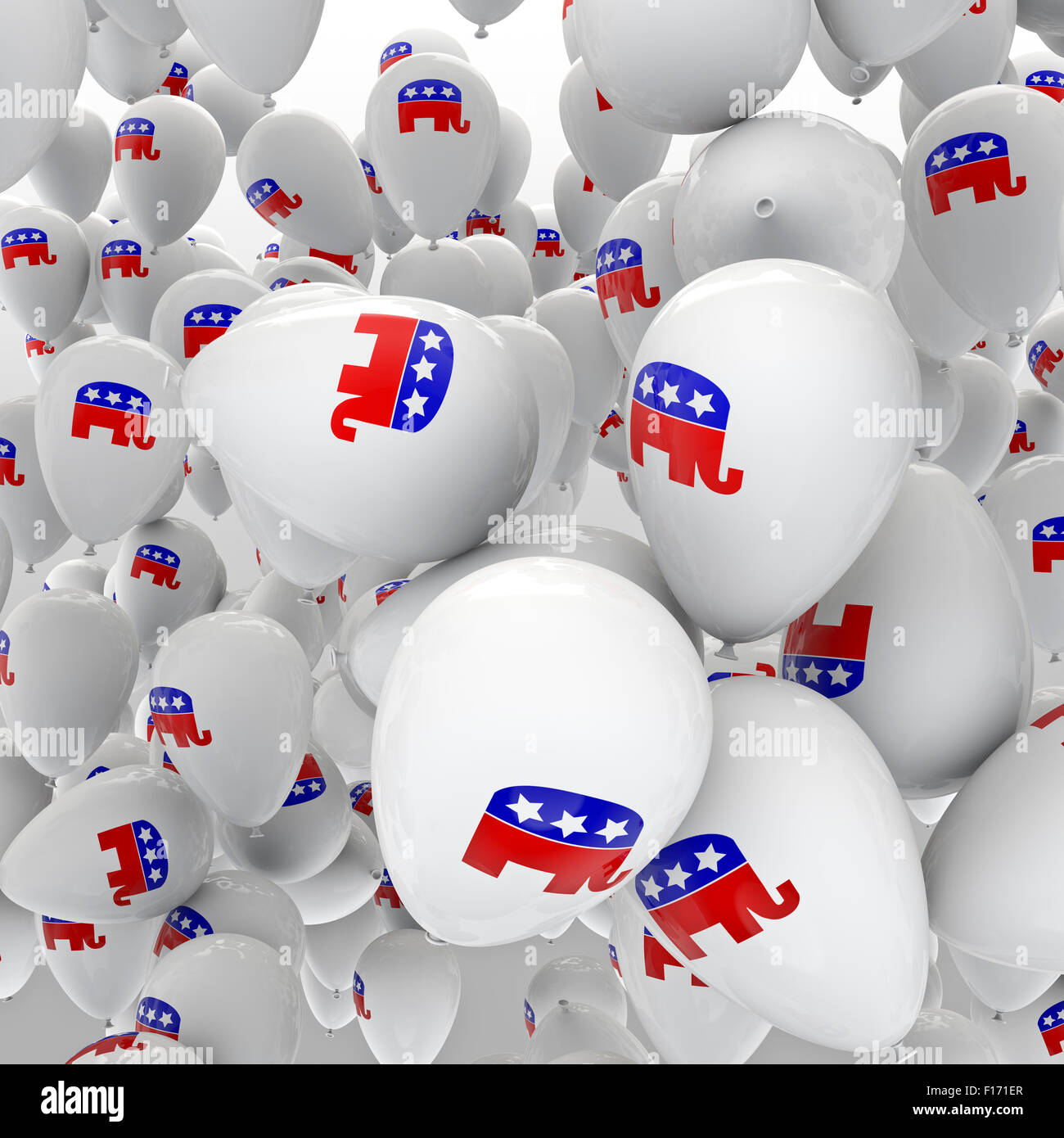 Republican balloons / 3D render of balloons with republican party ...