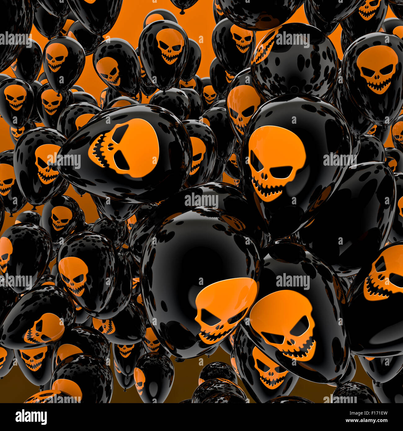 Skull balloons / 3D render of balloons with skull symbol Stock Photo ...