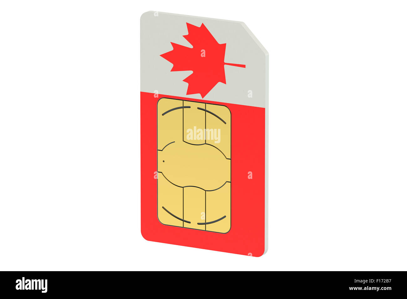 SIM card with flag of Canada isolated on white background Stock Photo ...