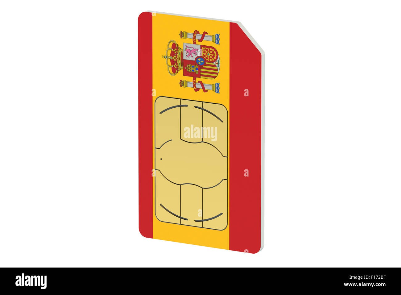 SIM card with flag of Spain isolated on white background Stock Photo ...