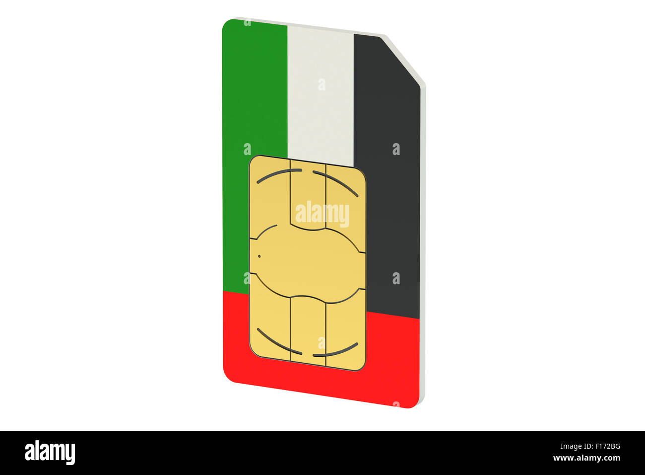 SIM card with flag of UAE isolated on white background Stock Photo - Alamy