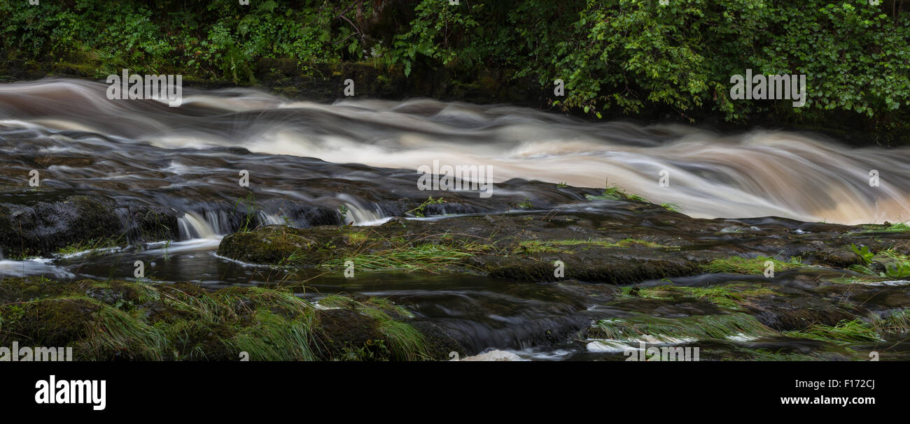 The Mellte river in full flow in the area known as Waterfall Country ...