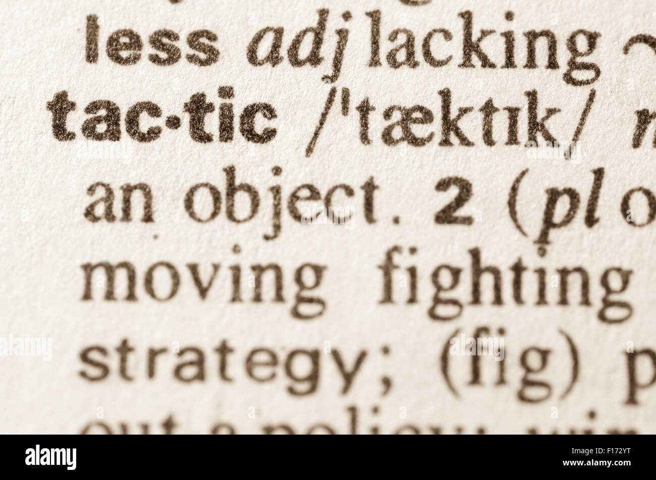 Definition of word tactic in dictionary Stock Photo - Alamy