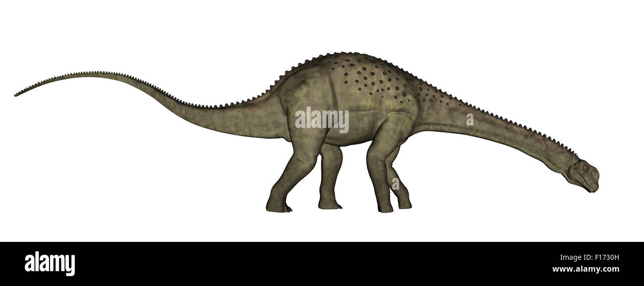Uberabatitan dinosaur walking head down isolated in white background ...
