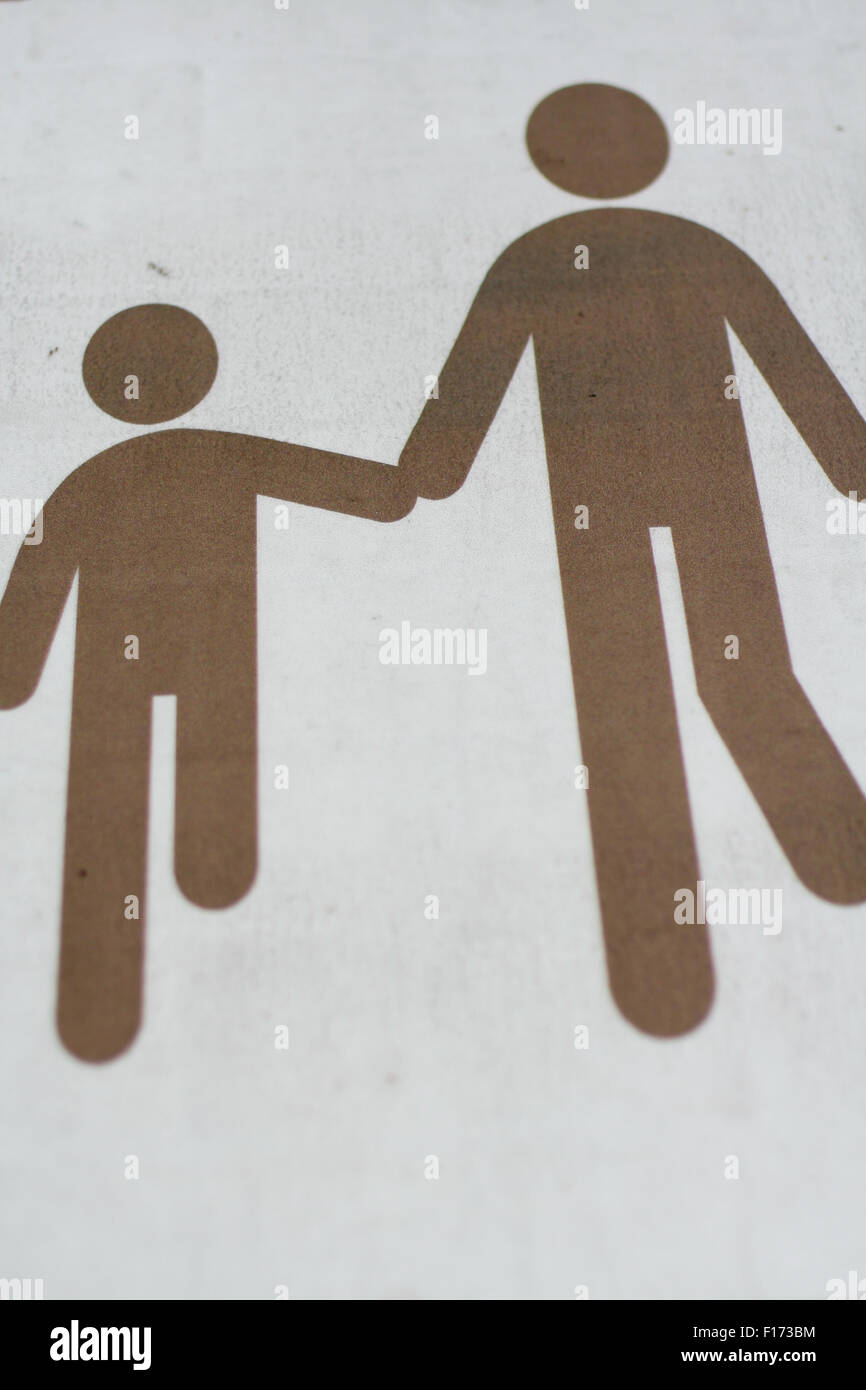 Adult child warning road sign hi-res stock photography and images - Alamy