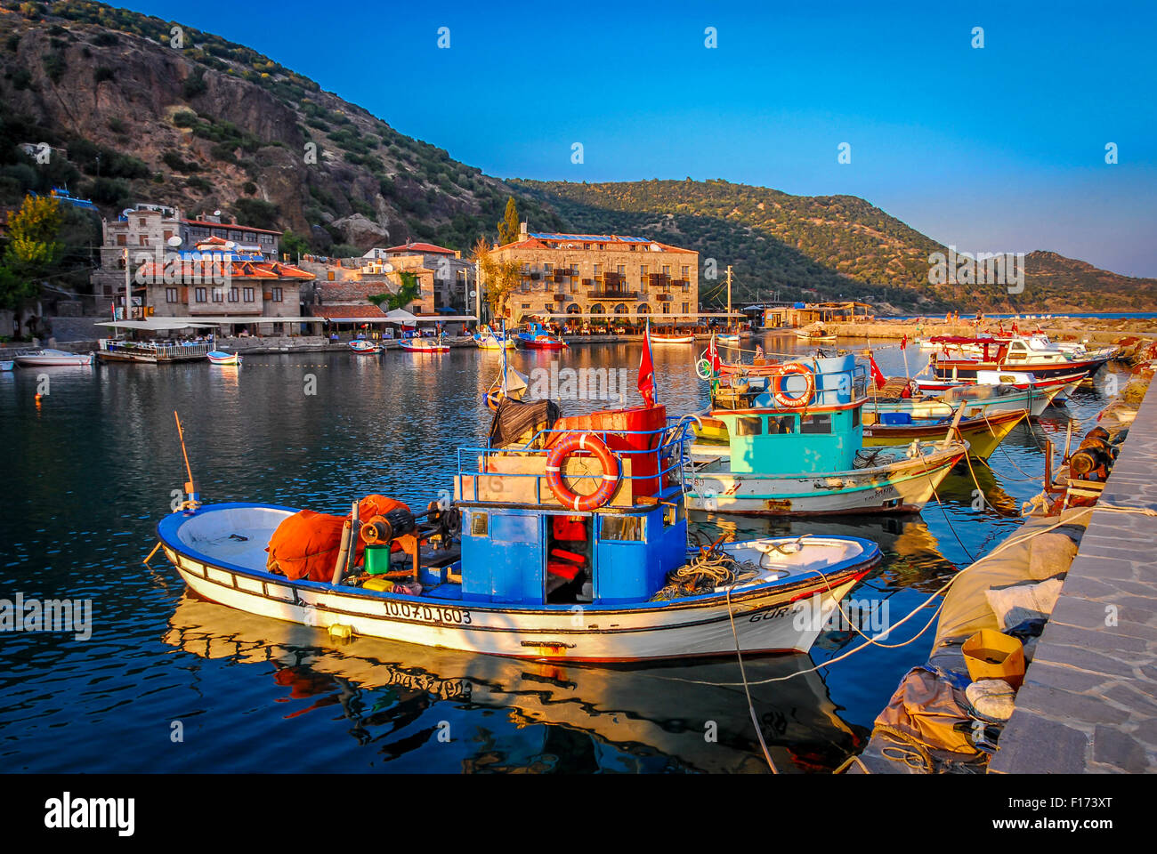 Fishing Harbor basin in Turkey Stock Photo - Alamy