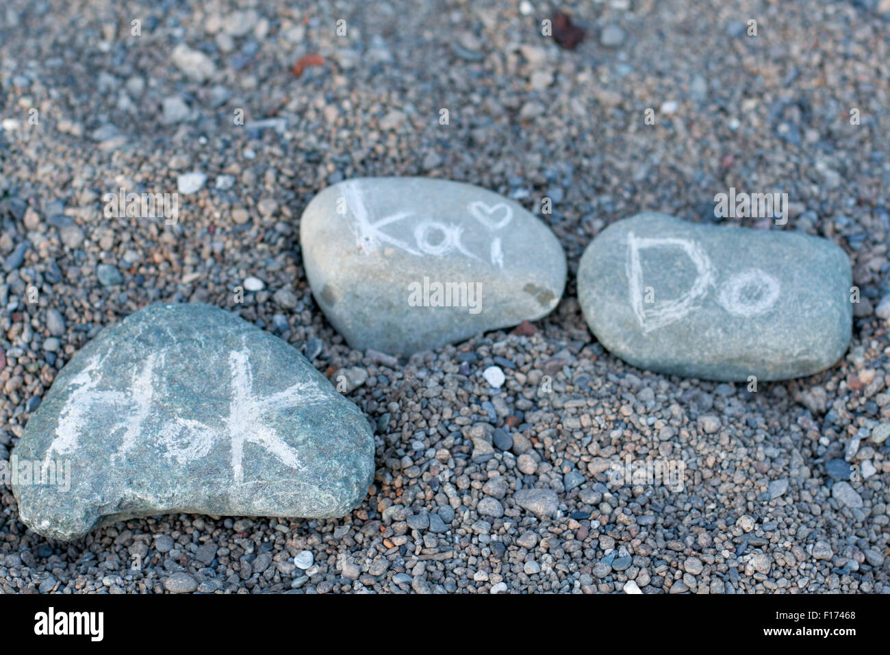 Hokkaido scratched onto three rocks Stock Photo - Alamy