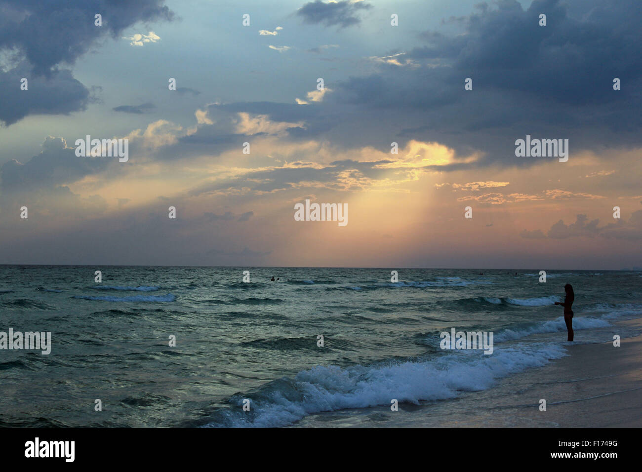 Sunset at Destin beach, Florida Stock Photo - Alamy