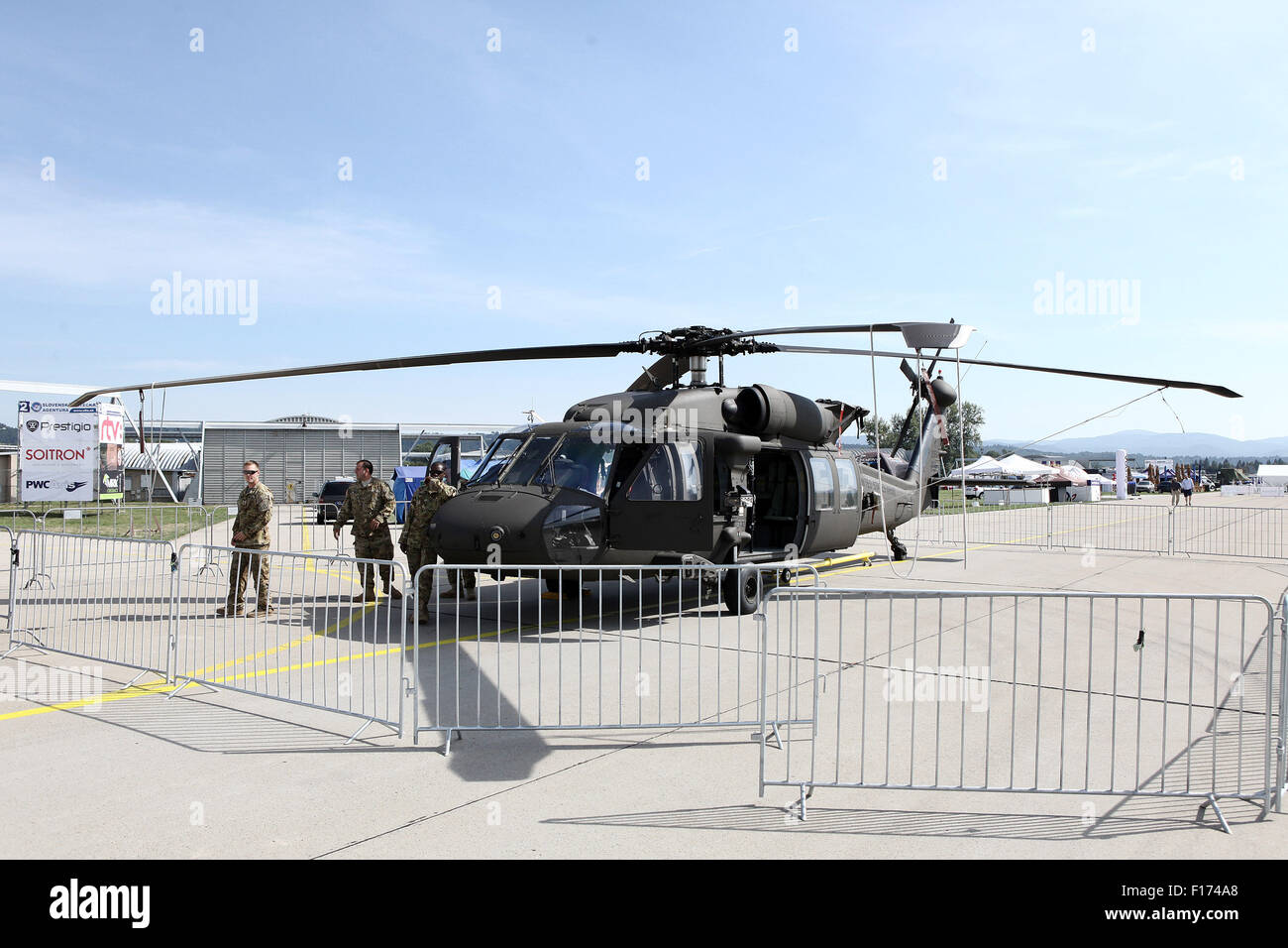 Sliac. 28th Aug, 2015. A Black Hawk helicopter for Slovak's army is ...