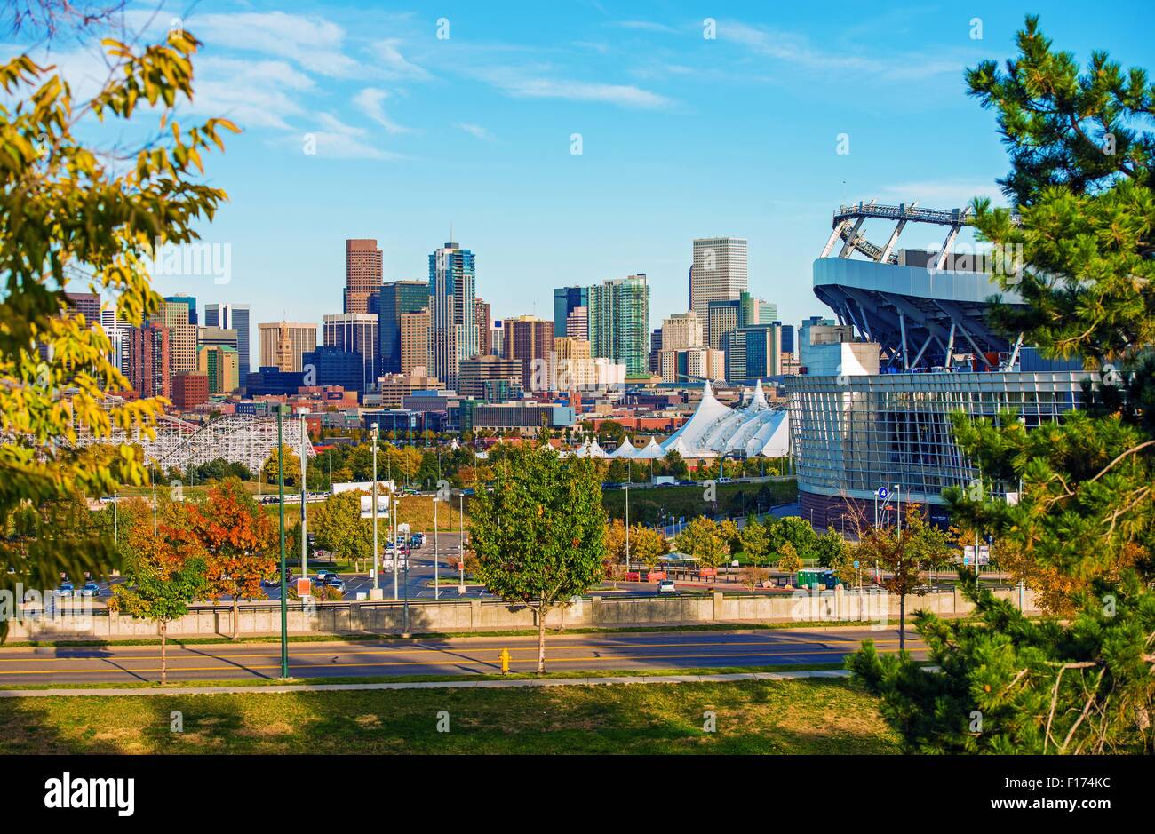 Denver Cityscape Colorado. Downtown Denver Skyline and the Mile High ...