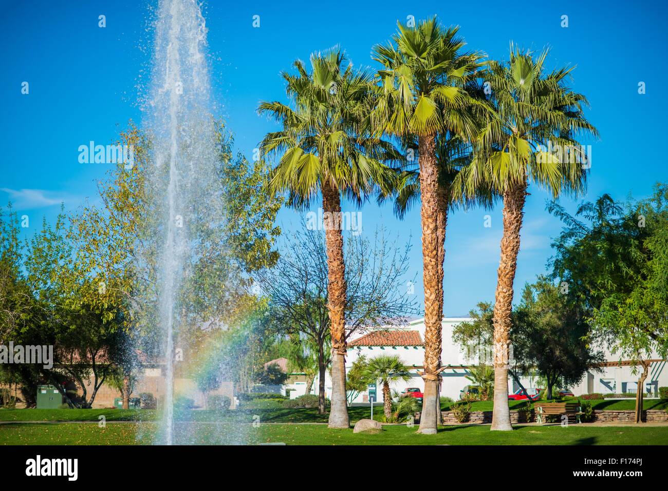 La Quinta City Park Fountain. California, USA Stock Photo - Alamy