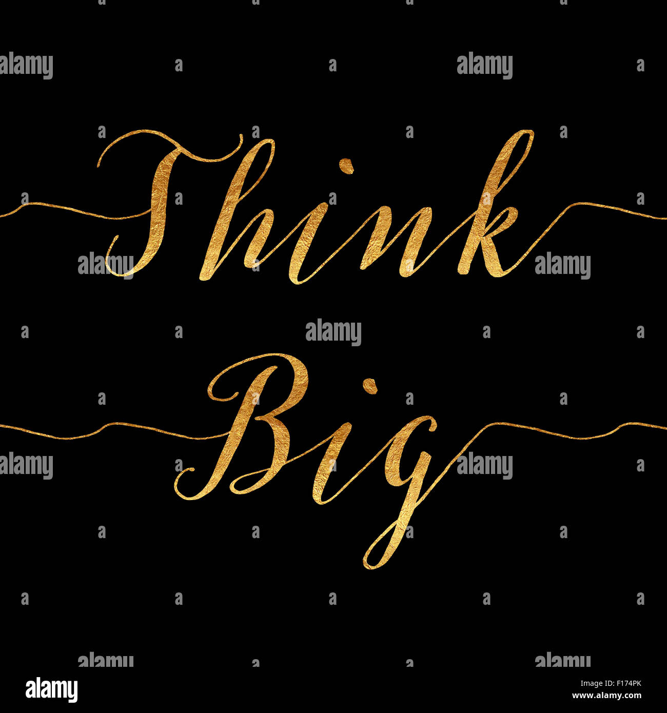 Think Big Faux Gold Foil Metallic Shiny Glitter Motivational Quote ...