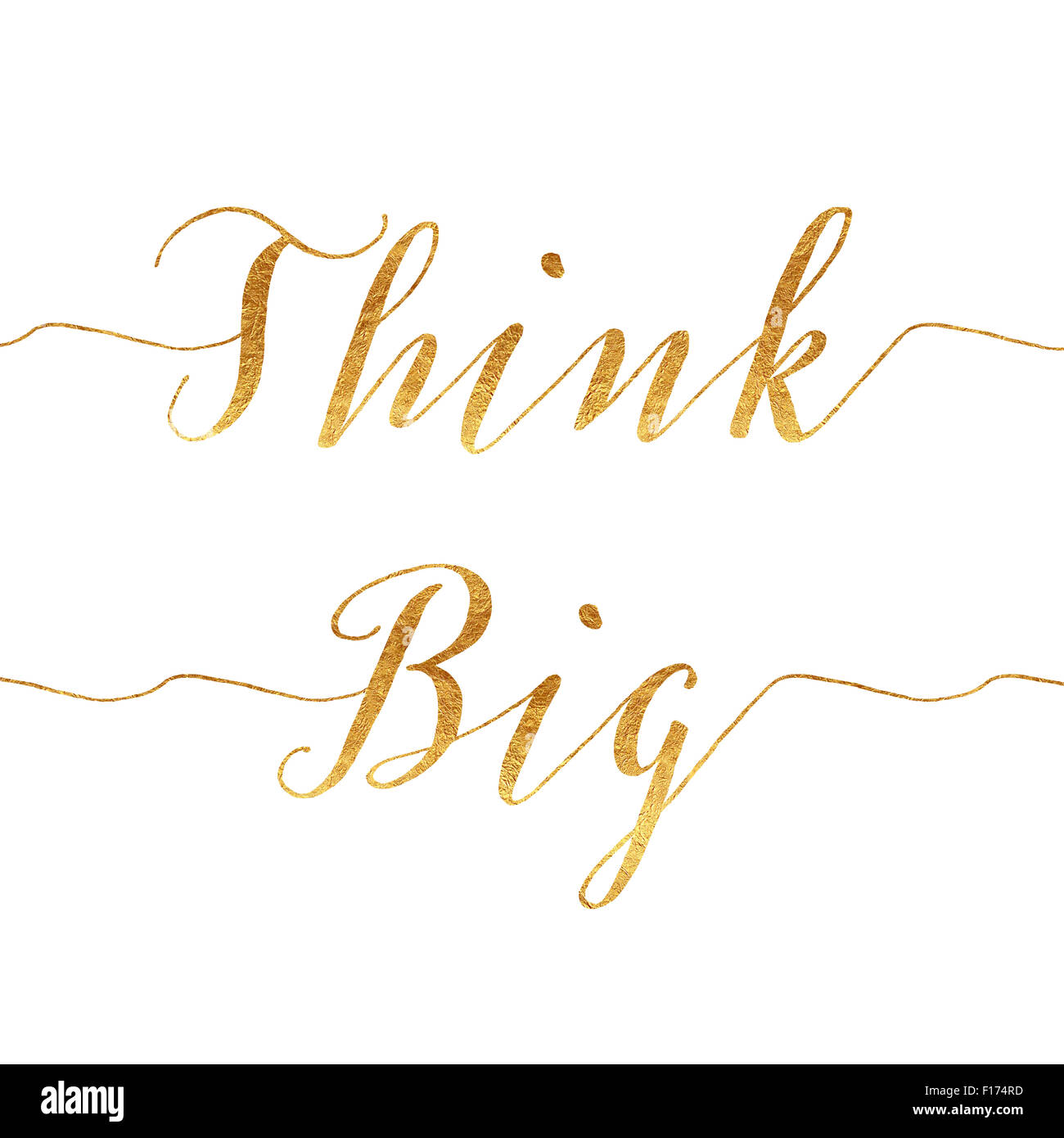 Think Big Faux Gold Foil Metallic Shiny Glitter Motivational Quote ...
