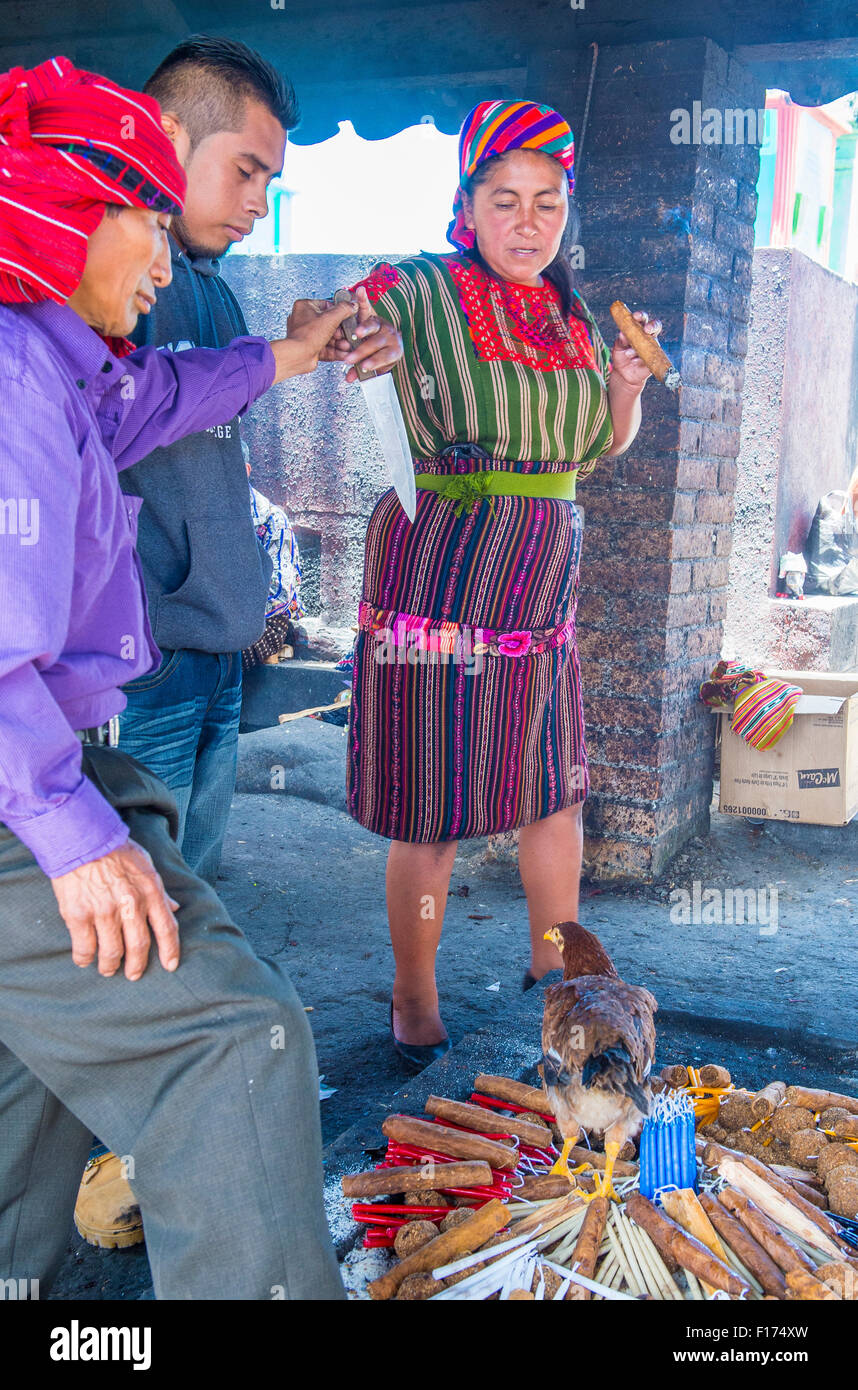 Guatemalan people take part in a traditional Mayan ceremony in ...