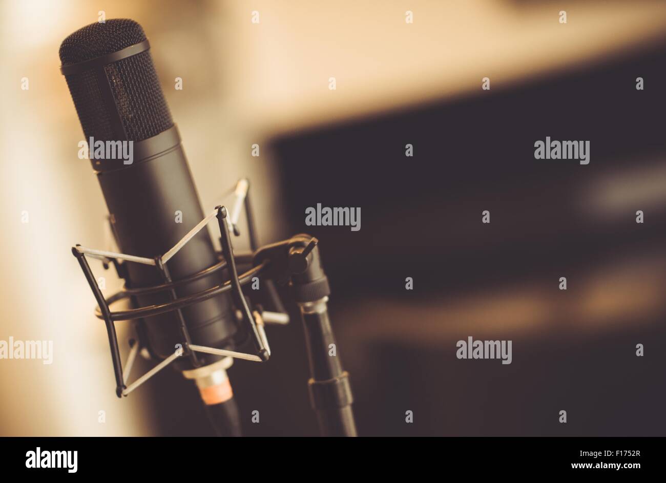 Professional Tube Microphone in the Recording Studio. Microphone ...