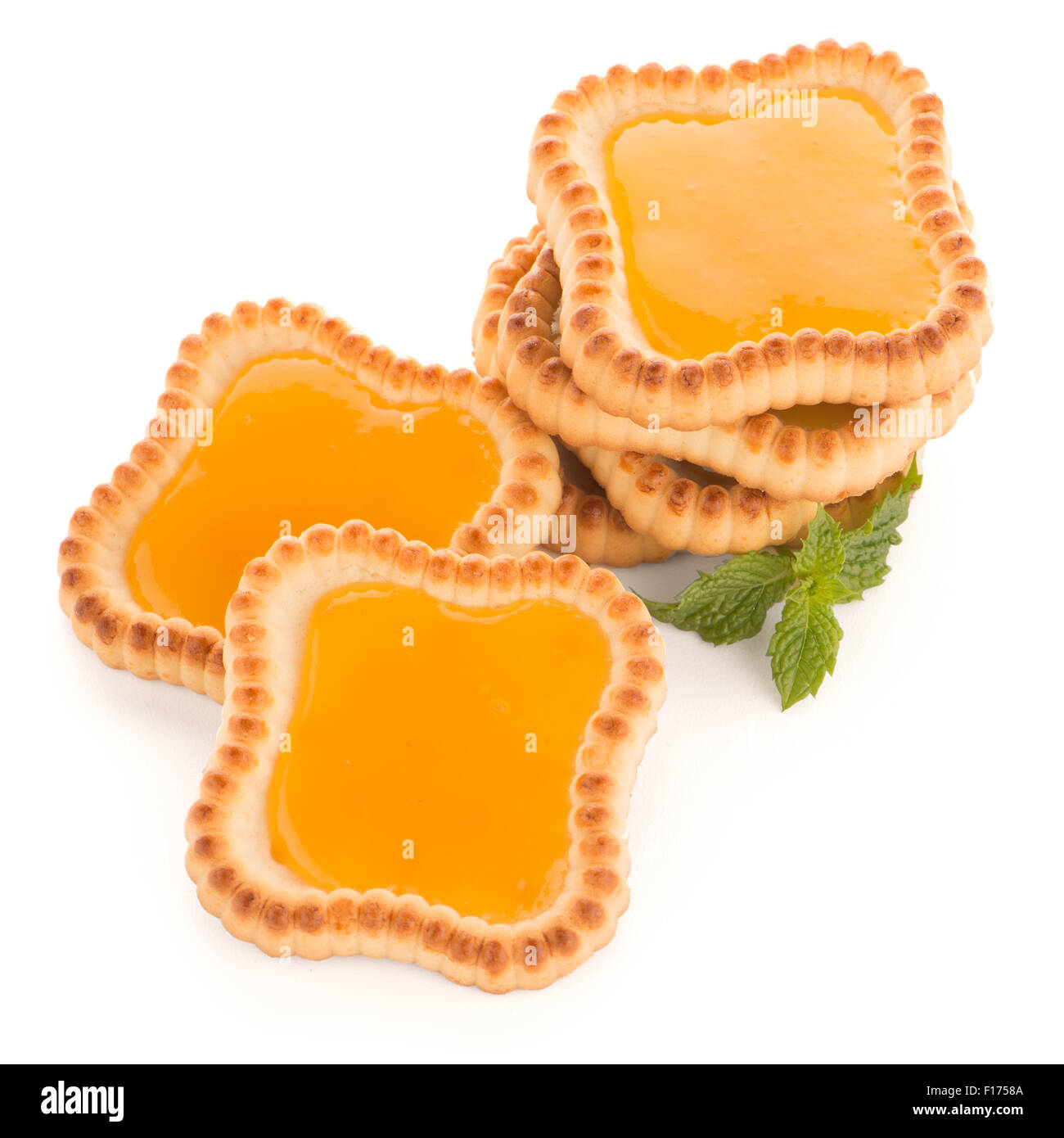 Lime jam tartlets isolated on white background Stock Photo - Alamy