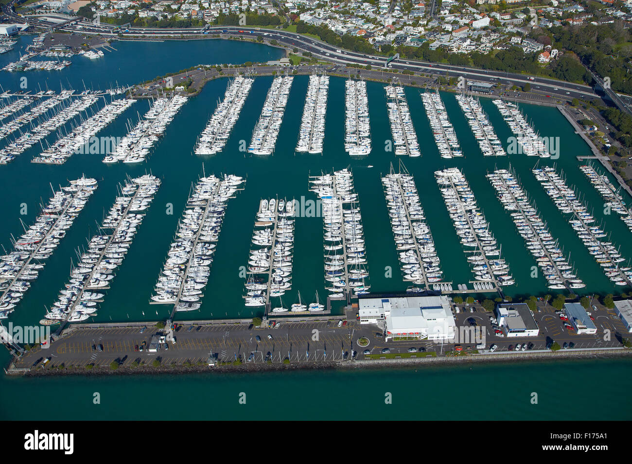 Westhaven Marina, Auckland, North Island, New Zealand - aerial Stock ...