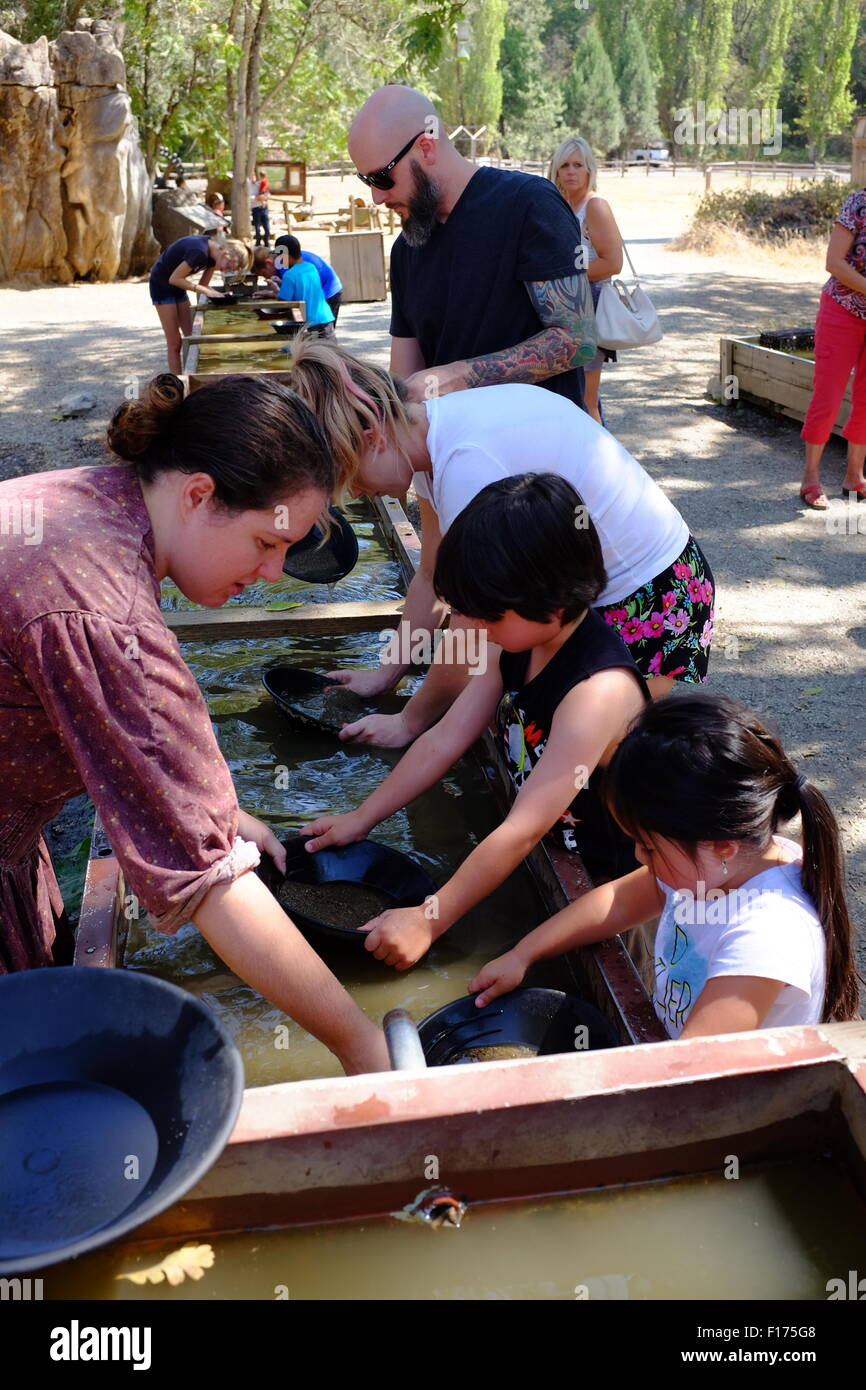 Panning for gold at Columbia State Historic Park in Columbia ...