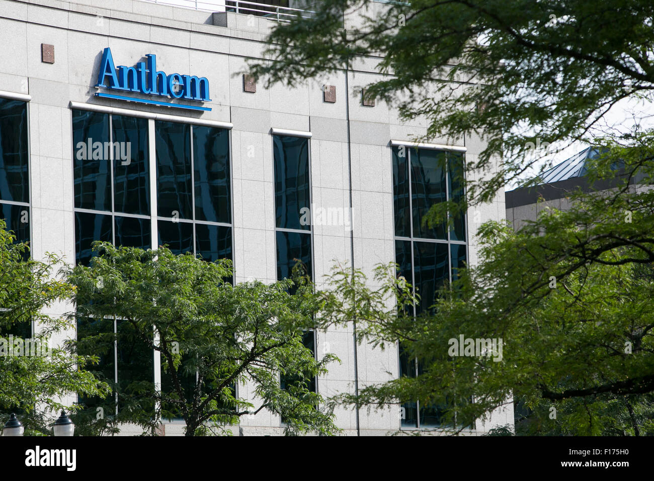 A logo sign outside of the headquarters of Anthem Inc., in Indianapolis ...