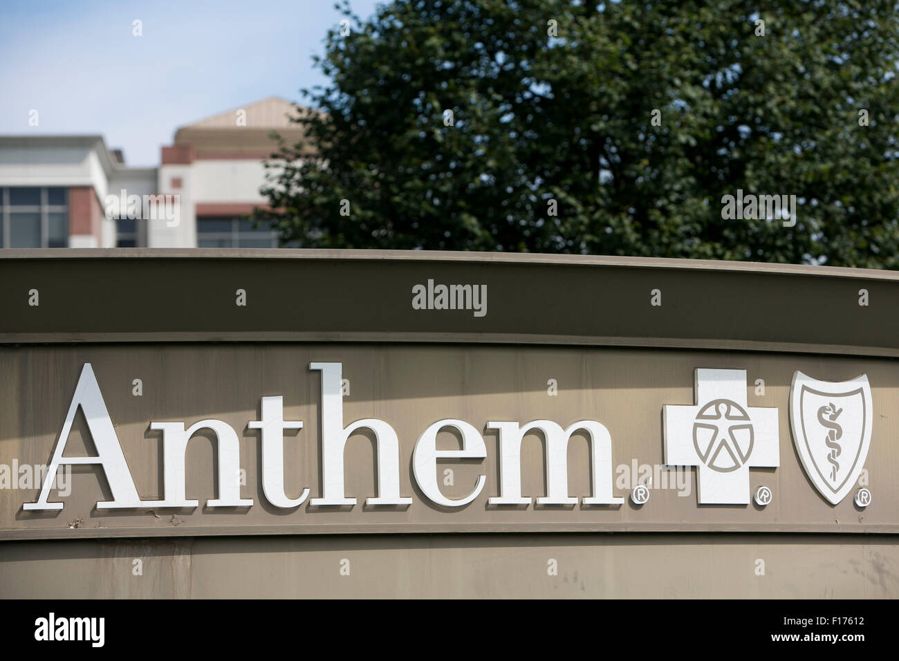 A logo sign outside of a facility occupied by Anthem Inc., in ...
