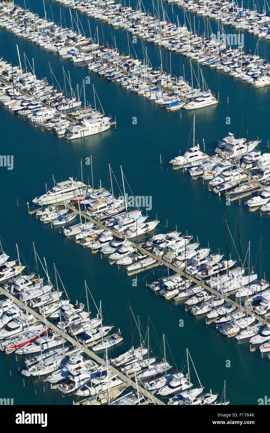 Westhaven Marina, Auckland, North Island, New Zealand - aerial Stock ...