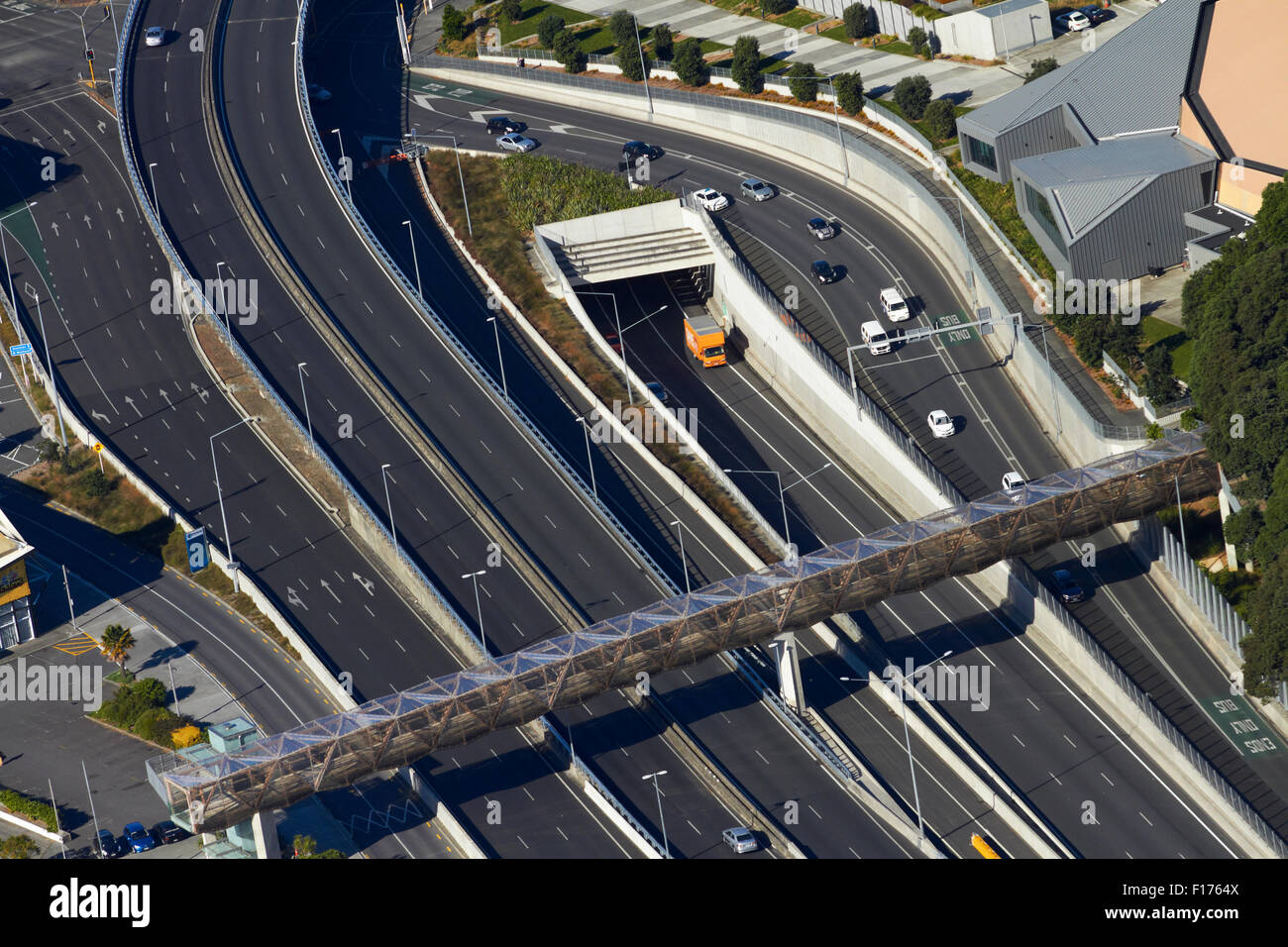 Motorway and Victoria Park Tunnel, Auckland, North Island, New Zealand ...