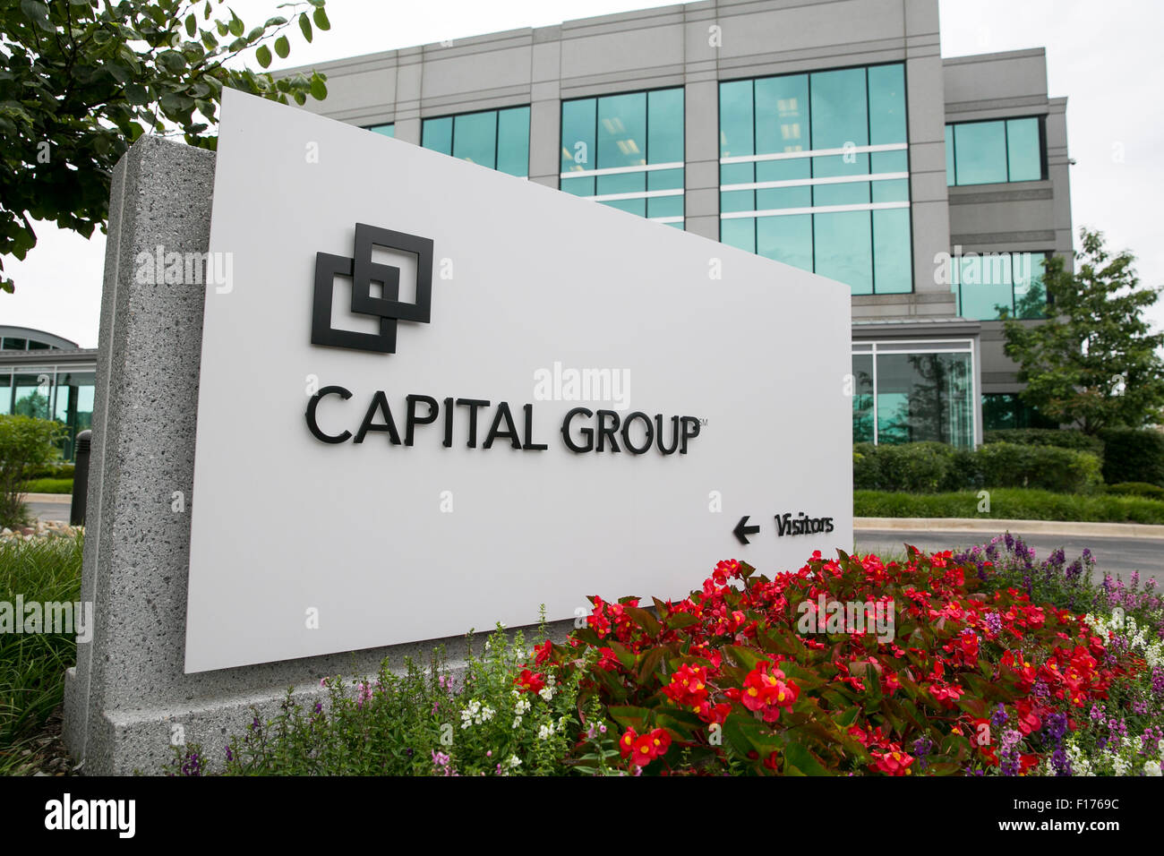 A logo sign outside of a facility occupied by the Capital Group in ...