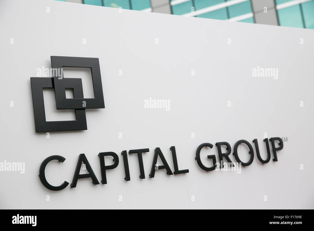 A logo sign outside of a facility occupied by the Capital Group in ...