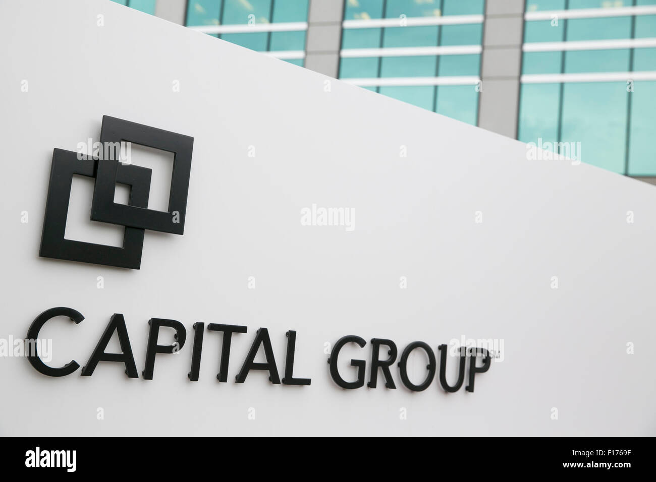 A logo sign outside of a facility occupied by the Capital Group in ...