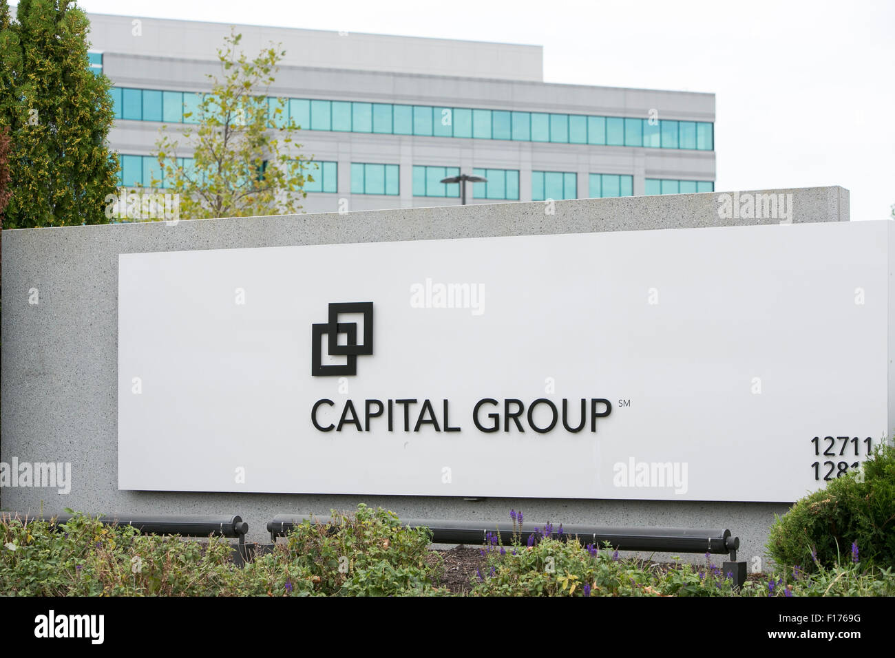 A logo sign outside of a facility occupied by the Capital Group in ...