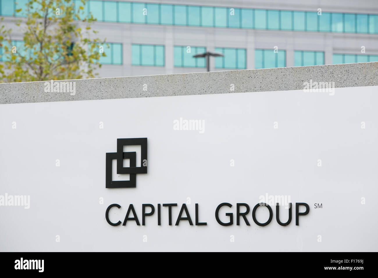 A logo sign outside of a facility occupied by the Capital Group in ...