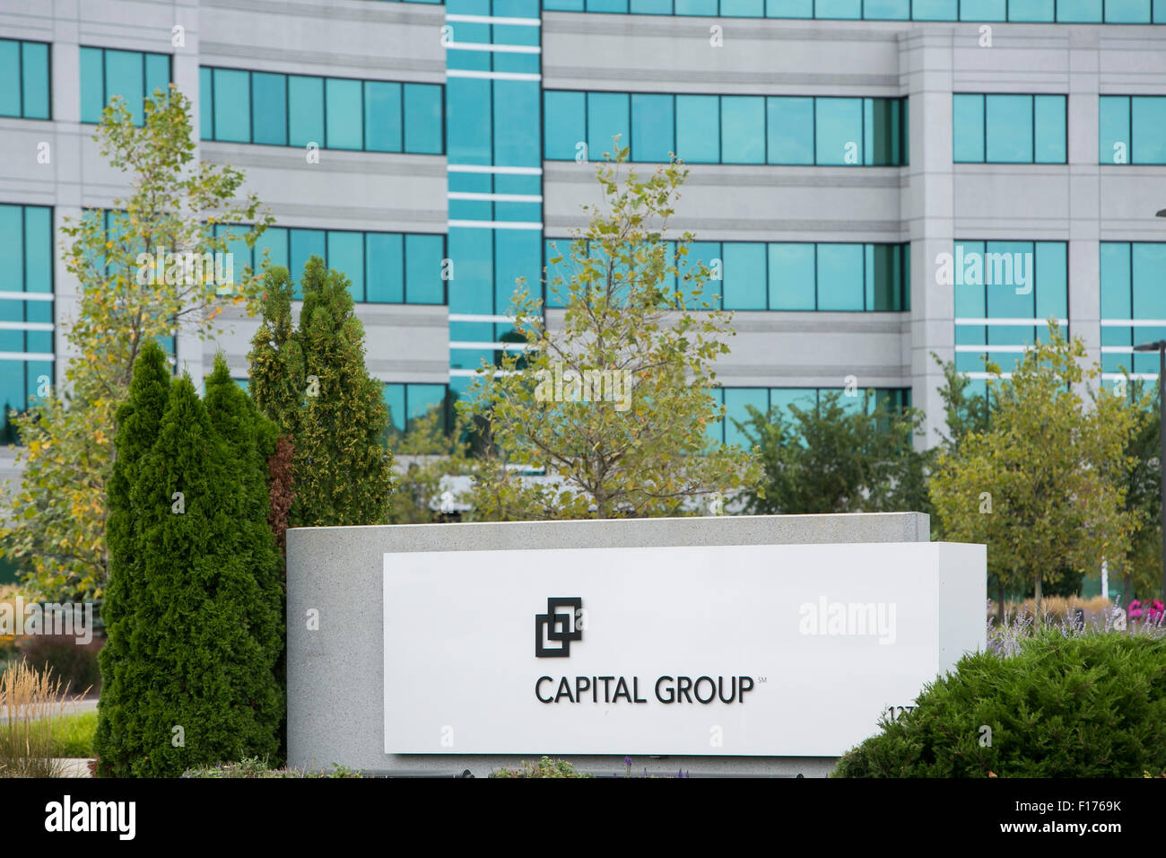 A logo sign outside of a facility occupied by the Capital Group in ...