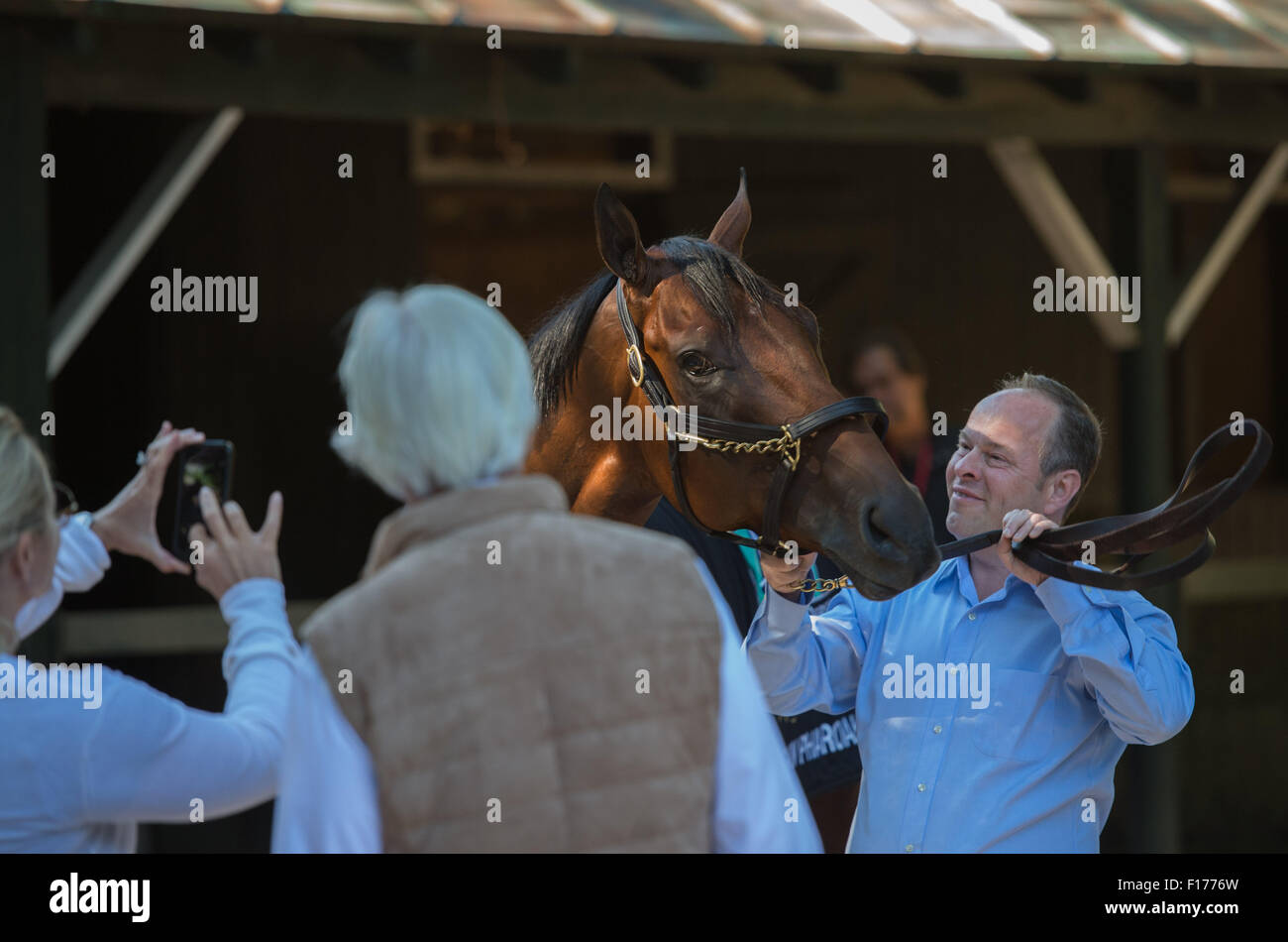 Saratoga Springs, New York, USA. 28th Aug, 2015. JILL BAFFERT takes a ...