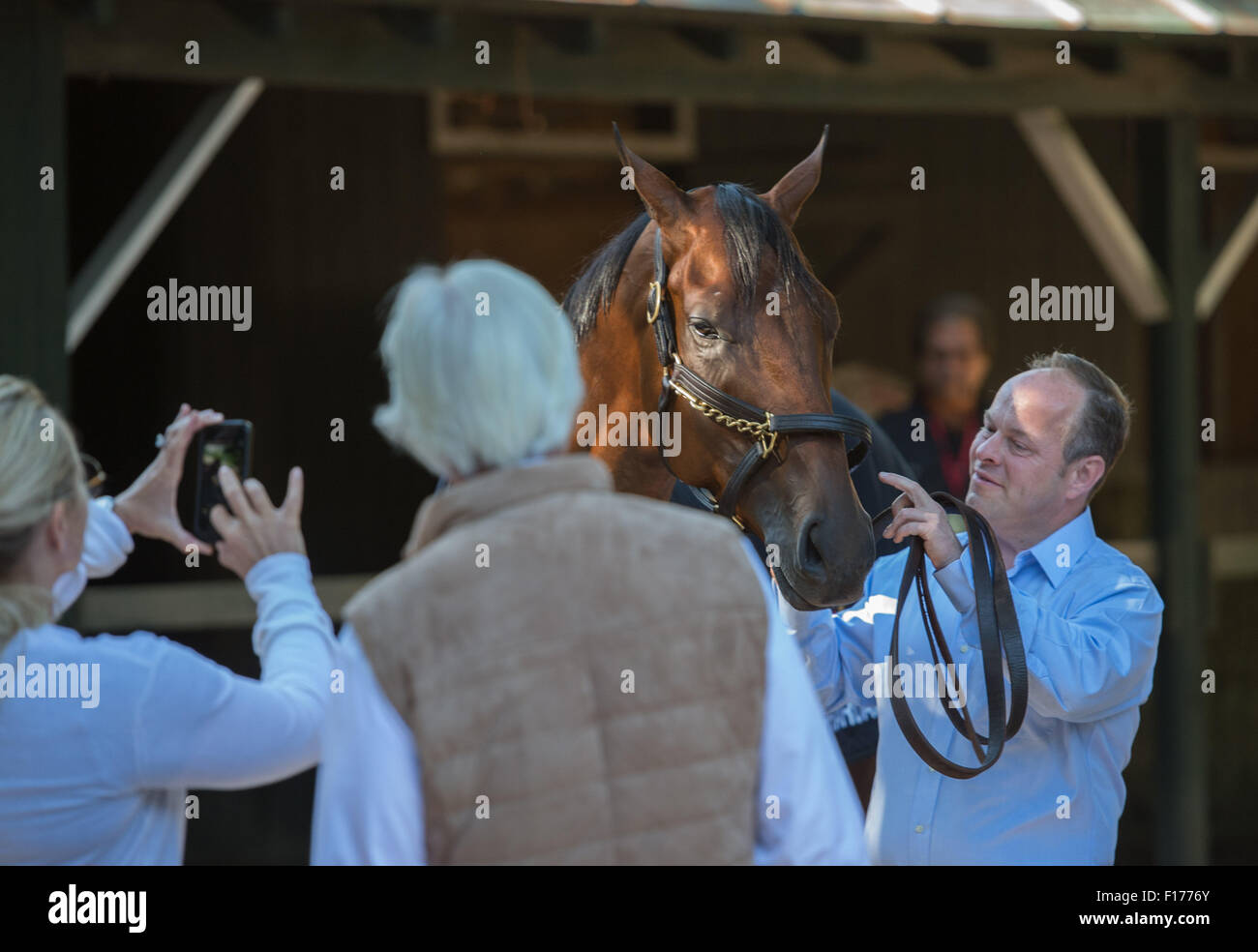 Saratoga Springs, New York, USA. 28th Aug, 2015. JILL BAFFERT takes a ...
