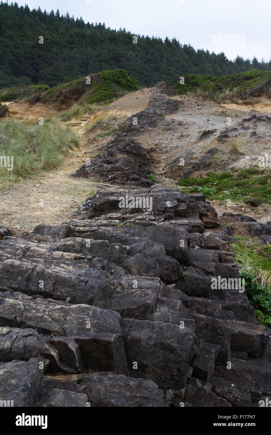 natural feature in the central Oregon coast where lava rock filled ...