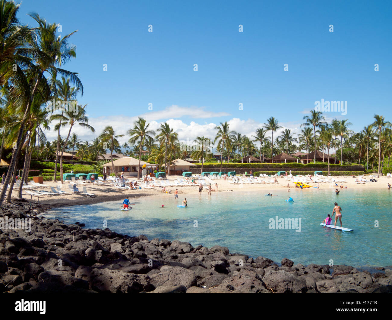 A view of Pauoa Bay and the beach on the property of the Fairmont ...