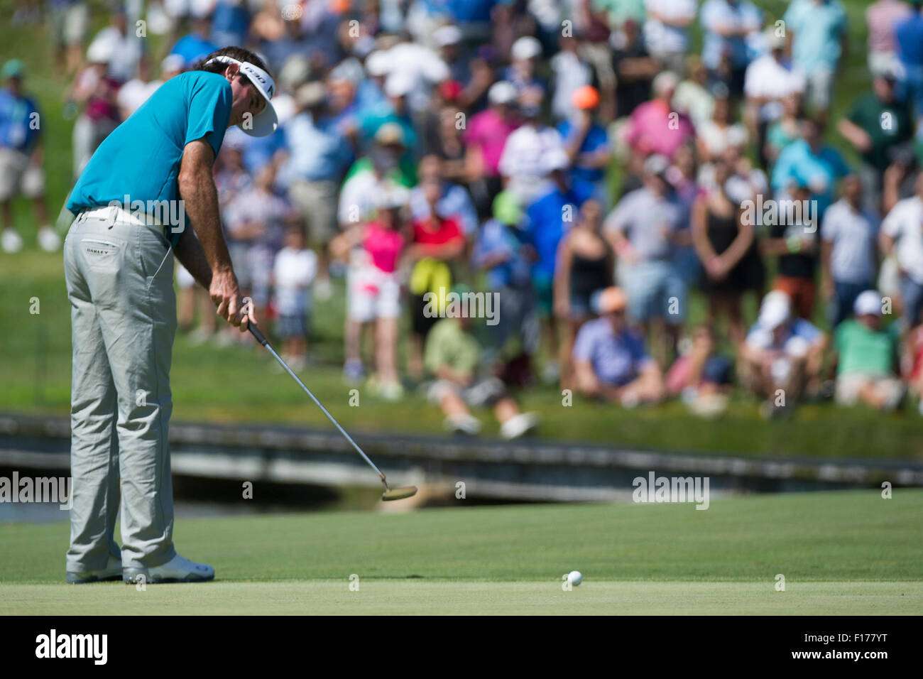 Edison, NJ, USA. 28th Aug, 2015. Bubba Watson (USA) putts on the 3rd ... Edison, NJ, USA. 28th Aug, 2015. Bubba Watson (USA) putts on the 3rd ...