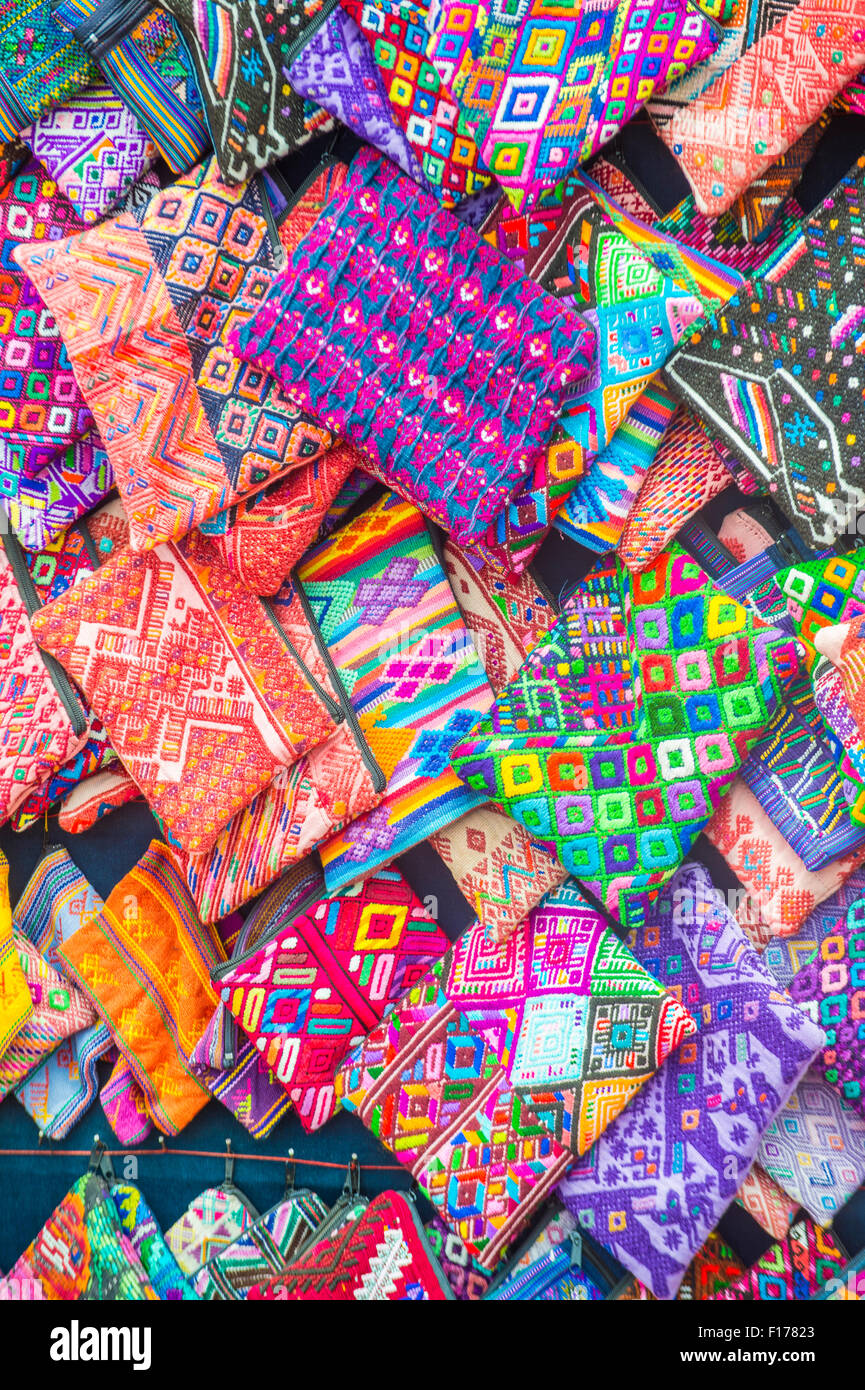 Mayan blankets textile designs on the market in Chichicastenango in ...