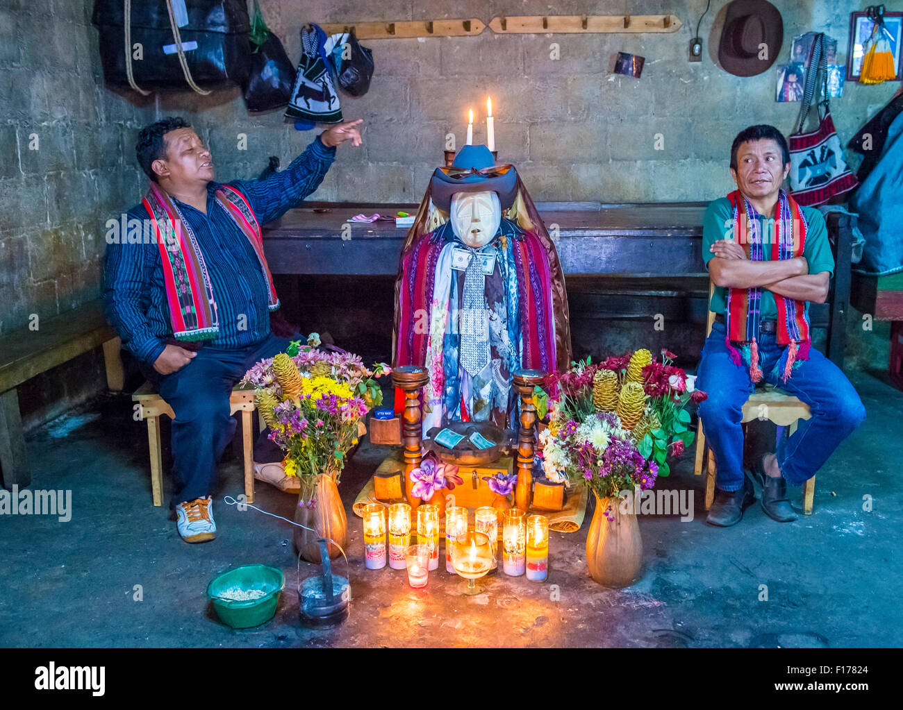 Shrine of El Maximon in Santiago De Atitlan , Guatemala Maximon saint ...