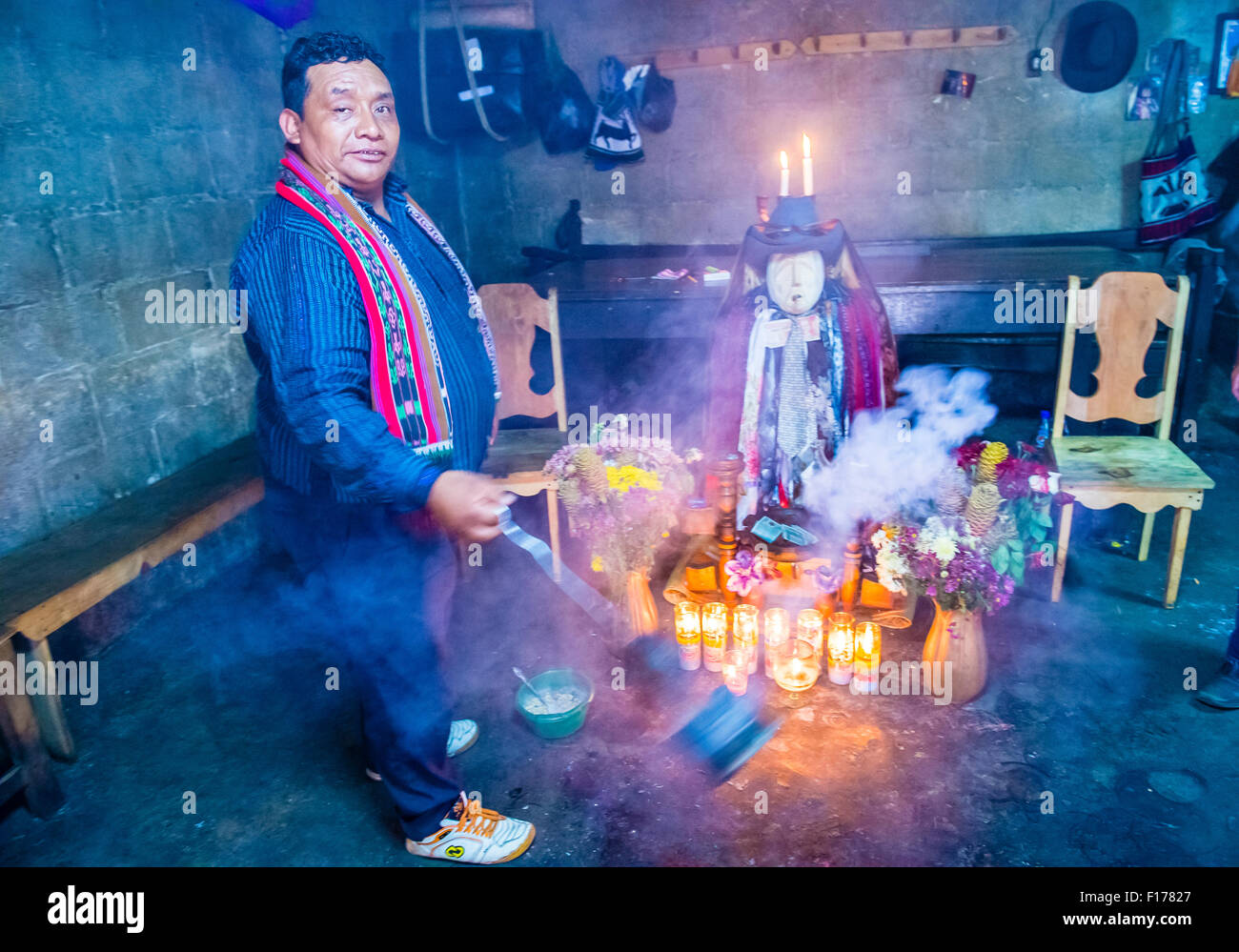 Shrine of El Maximon in Santiago De Atitlan , Guatemala Maximon saint ...