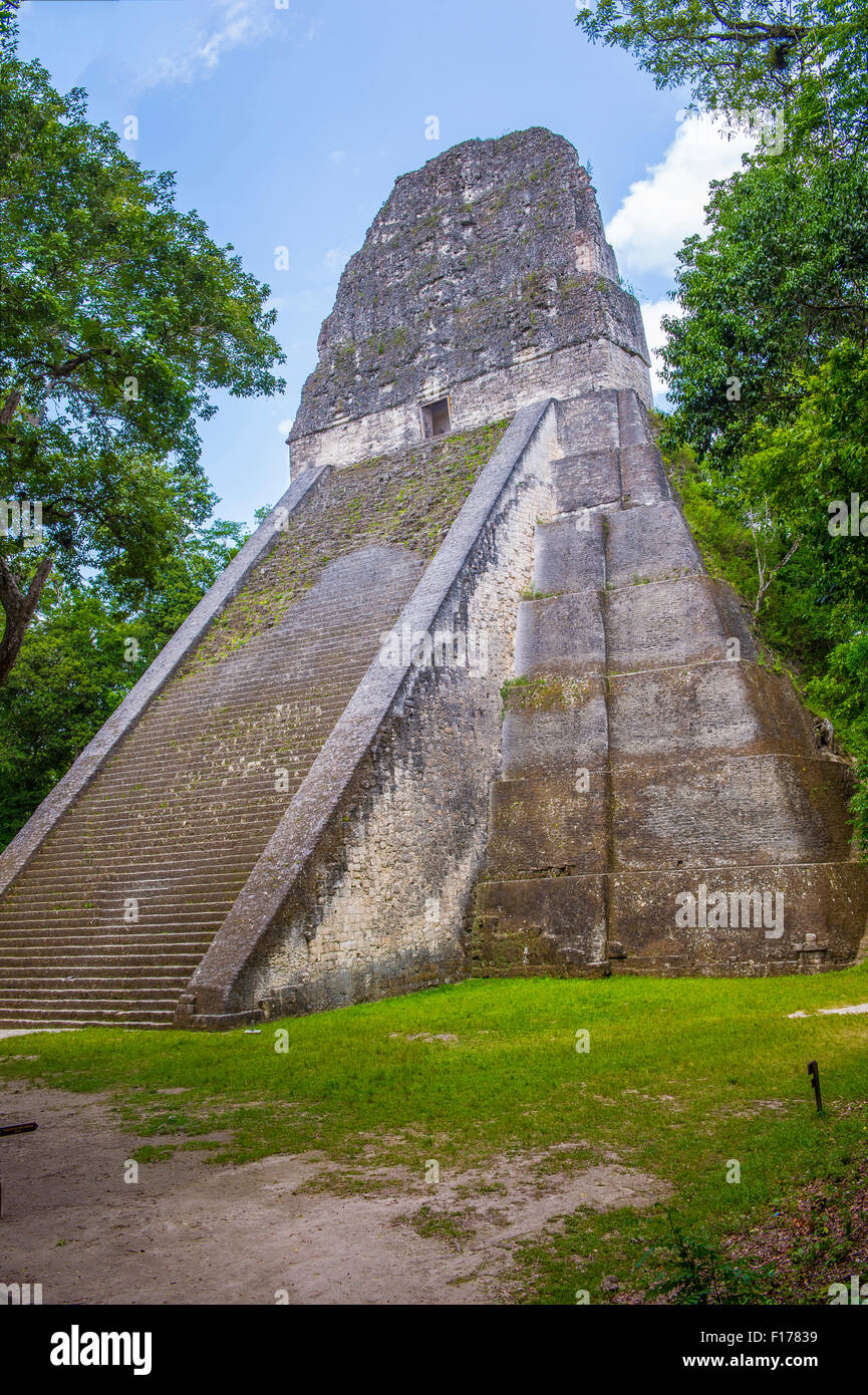 The archaeological site of the pre-Columbian Maya civilization in Tikal ...