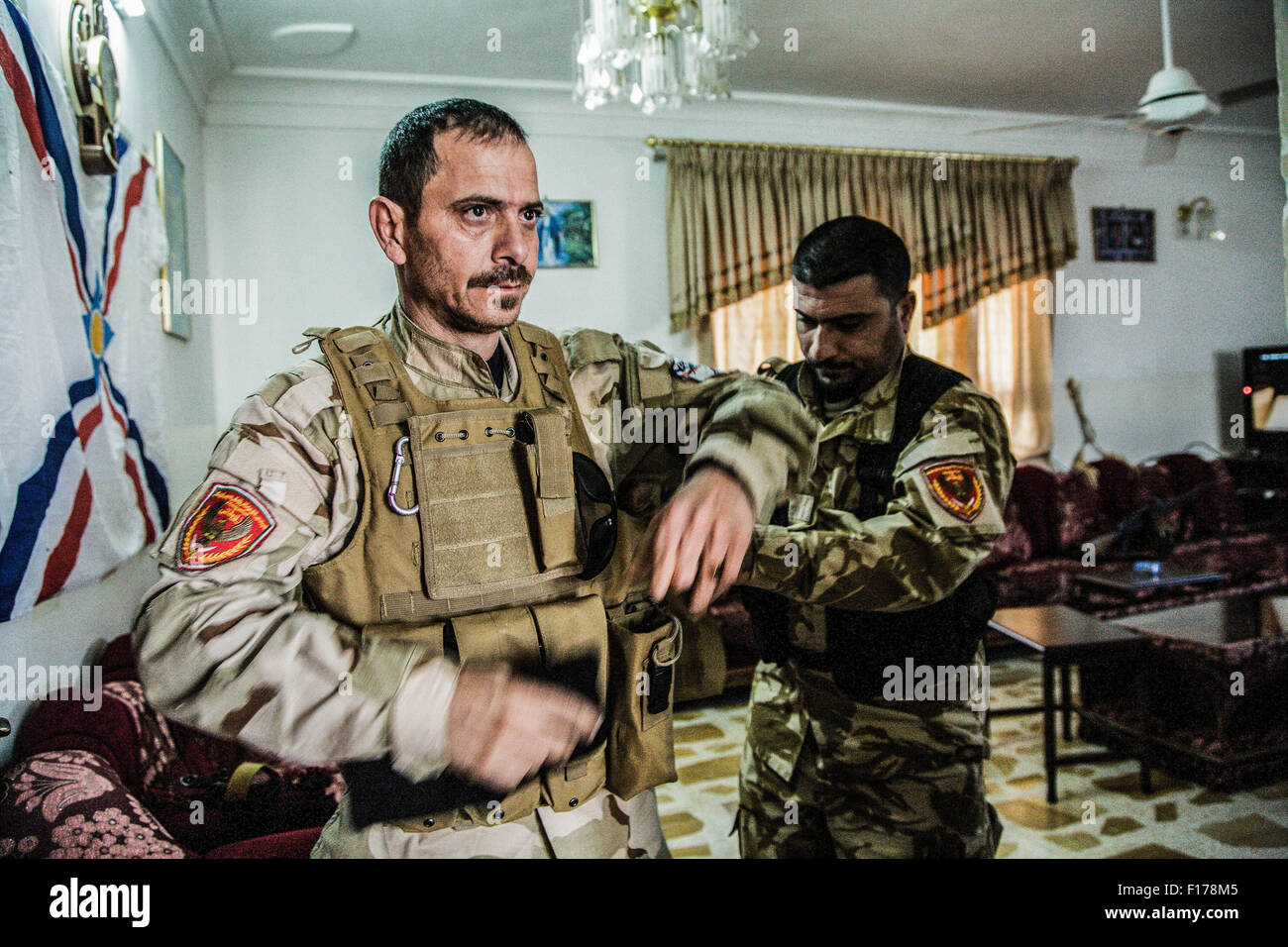 Musol, Iraq. 12th Dec, 2014. Soldiers wearing armor. There are around ...